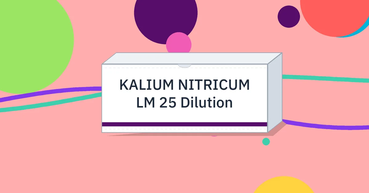Symbolbild: Packung mit der Aufschrift KALIUM NITRICUM LM 25 Dilution (PZN 12923336) – Verfügbarkeit und Bezug in Apotheken in Frankfurt am Main