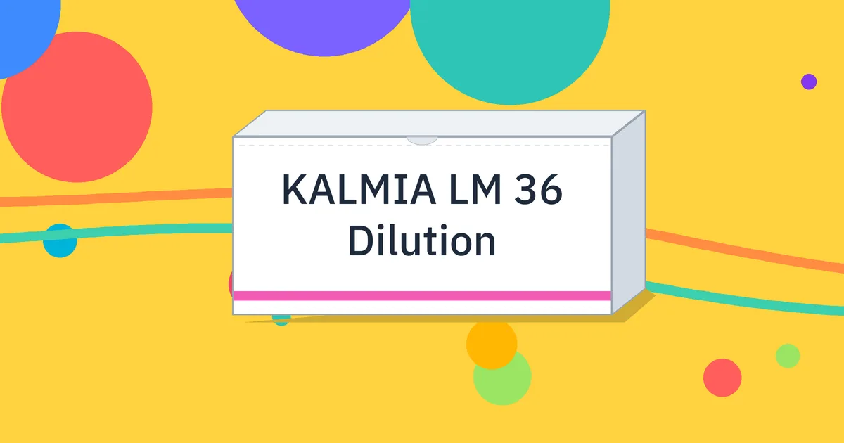 Symbolbild: Packung mit der Aufschrift KALMIA LM 36 Dilution (PZN 12927819) – Verfügbarkeit und Bezug in Apotheken in Frankfurt am Main