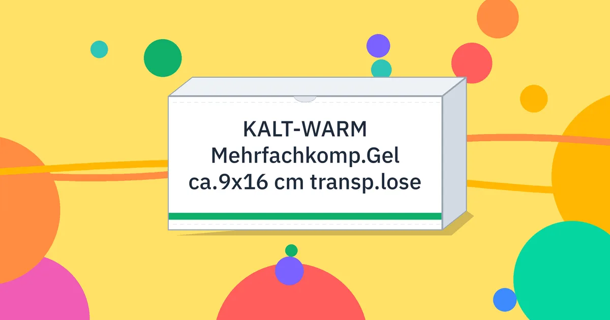 Symbolbild: Packung mit der Aufschrift KALT-WARM Mehrfachkomp.Gel ca.9x16 cm transp.lose (PZN 12373551) – Verfügbarkeit und Bezug in Apotheken in Frankfurt am Main