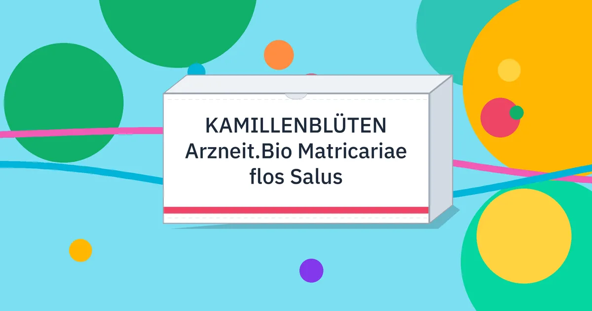 Symbolbild: Packung mit der Aufschrift KAMILLENBLÜTEN Arzneit.Bio Matricariae flos Salus (PZN 05351738) – Verfügbarkeit und Bezug in Apotheken in Frankfurt am Main