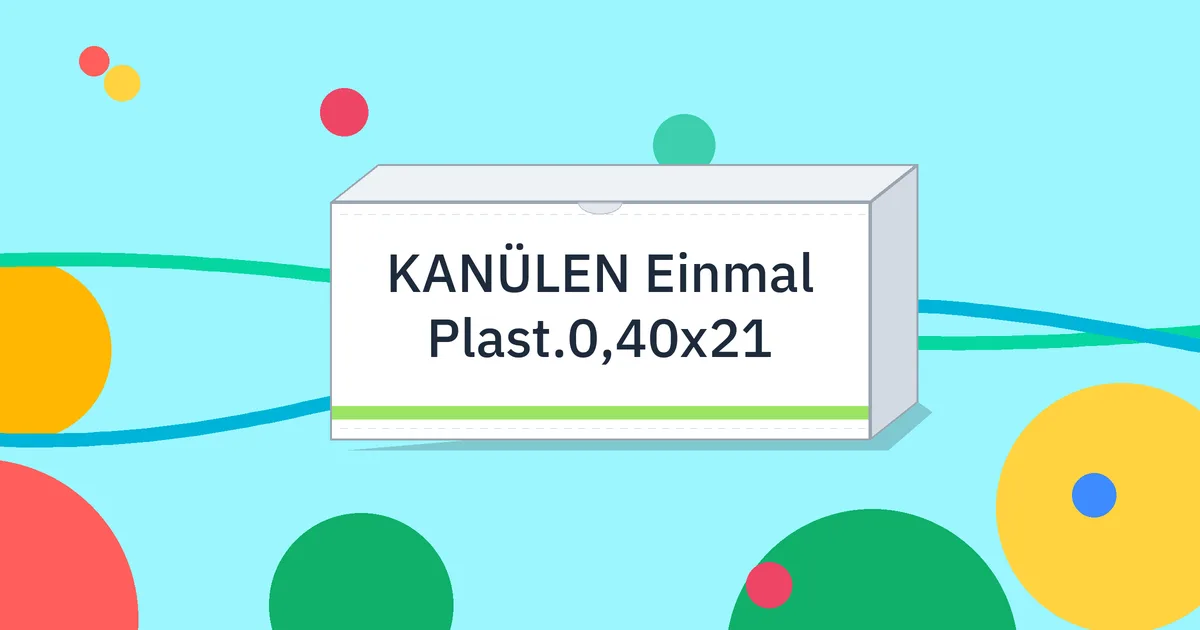 Symbolbild: Packung mit der Aufschrift KANÜLEN Einmal Plast.0,40x21 (PZN 01964728) – Verfügbarkeit und Bezug in Apotheken in Frankfurt am Main