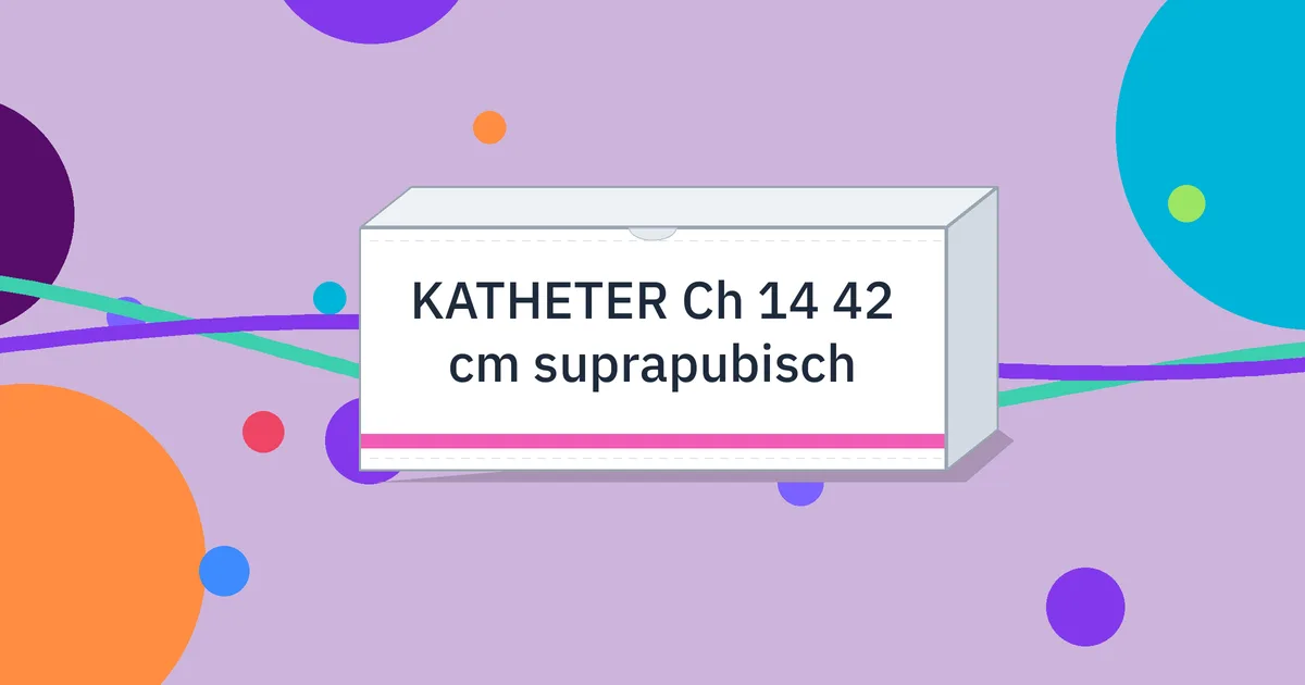 Symbolbild: Packung mit der Aufschrift KATHETER Ch 14 42 cm suprapubisch (PZN 01463618) – Verfügbarkeit und Bezug in Apotheken in Frankfurt am Main
