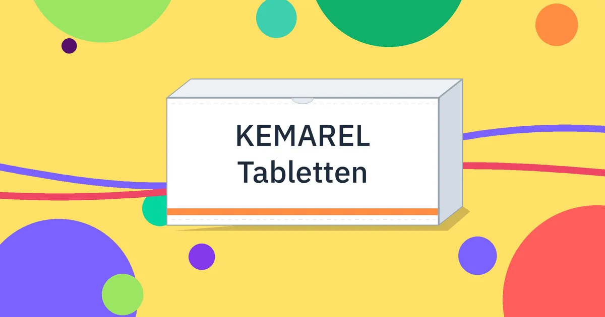 Symbolbild: Packung mit der Aufschrift KEMAREL Tabletten (PZN 17195841) – Verfügbarkeit und Bezug in Apotheken in Frankfurt am Main