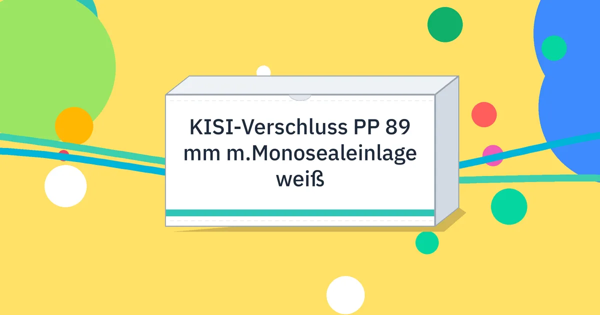 Symbolbild: Packung mit der Aufschrift KISI-Verschluss PP 89 mm m.Monosealeinlage weiß (PZN 17922809) – Verfügbarkeit und Bezug in Apotheken in Frankfurt am Main