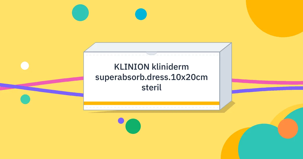 Symbolbild: Packung mit der Aufschrift KLINION kliniderm superabsorb.dress.10x20cm steril (PZN 19808549) – Verfügbarkeit und Bezug in Apotheken in Frankfurt am Main