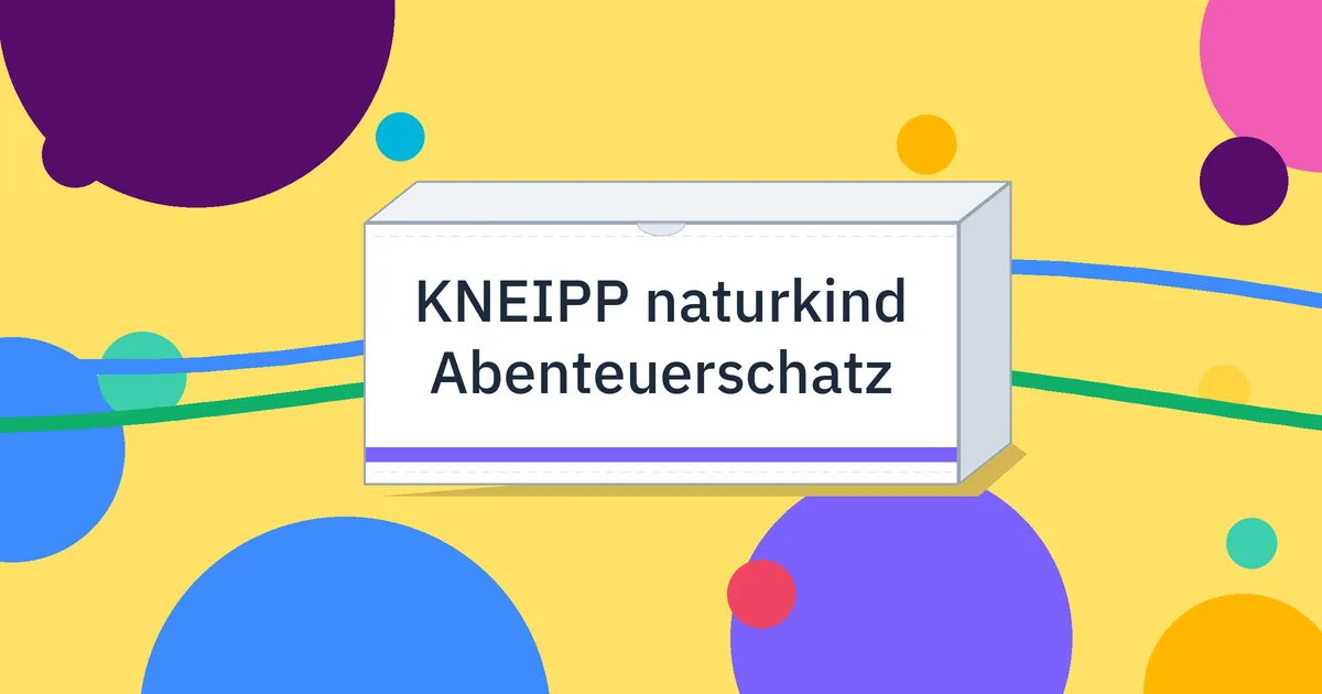 Symbolbild: Packung mit der Aufschrift KNEIPP naturkind Abenteuerschatz (PZN 19080326) – Verfügbarkeit und Bezug in Apotheken in Frankfurt am Main