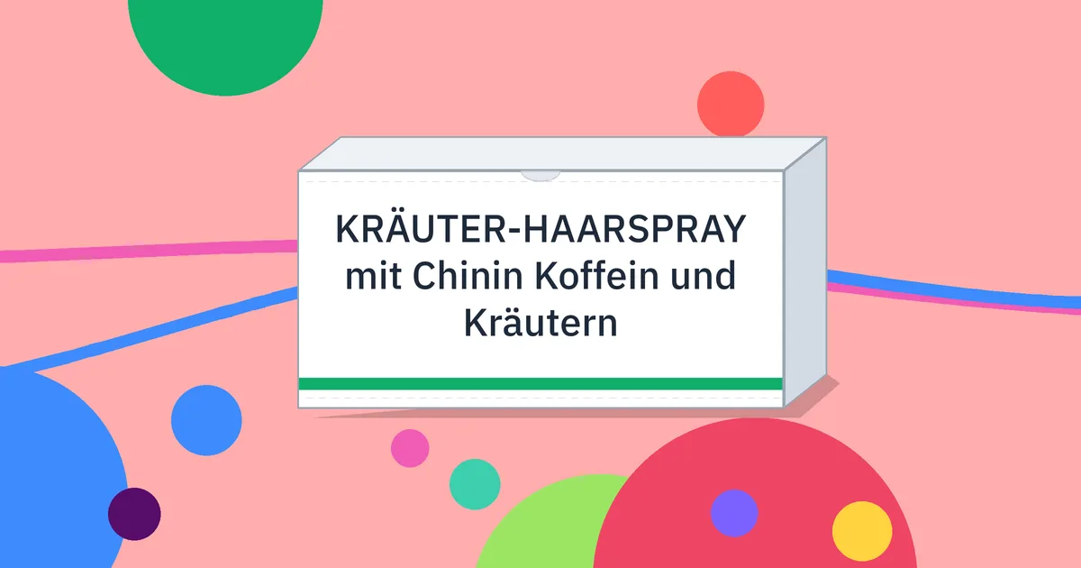 Symbolbild: Packung mit der Aufschrift KRÄUTER-HAARSPRAY mit Chinin Koffein und Kräutern (PZN 18249792) – Verfügbarkeit und Bezug in Apotheken in Frankfurt am Main