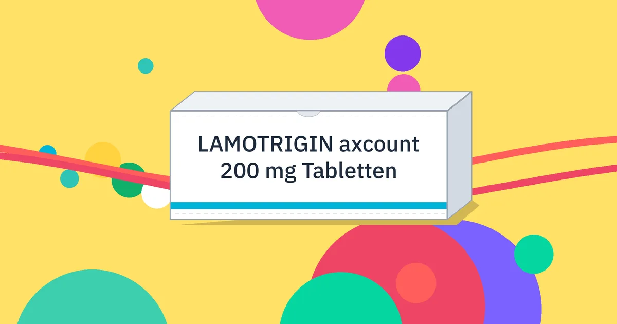 Symbolbild: Packung mit der Aufschrift LAMOTRIGIN axcount 200 mg Tabletten (PZN 06107259) – Verfügbarkeit und Bezug in Apotheken in Frankfurt am Main