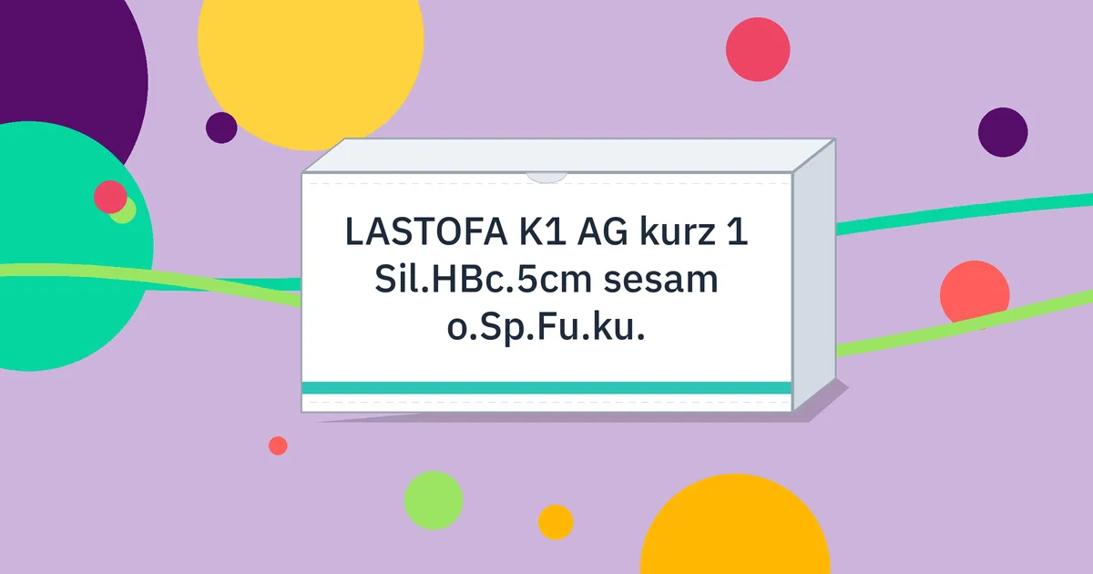 Symbolbild: Packung mit der Aufschrift LASTOFA K1 AG kurz 1 Sil.HBc.5cm sesam o.Sp.Fu.ku. (PZN 13789242) – Verfügbarkeit und Bezug in Apotheken in Frankfurt am Main