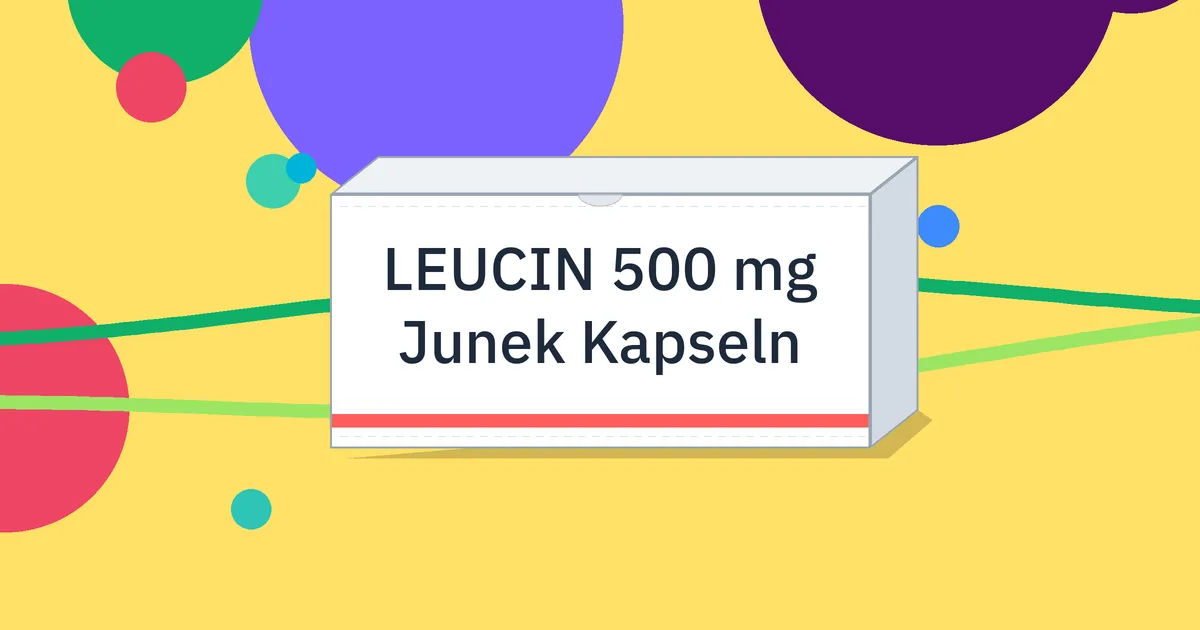 Symbolbild: Packung mit der Aufschrift LEUCIN 500 mg Junek Kapseln (PZN 00134551) – Verfügbarkeit und Bezug in Apotheken in Frankfurt am Main
