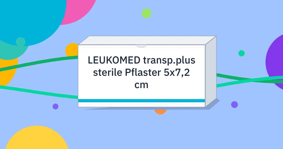Symbolbild: Packung mit der Aufschrift LEUKOMED transp.plus sterile Pflaster 5x7,2 cm (PZN 15316298) – Verfügbarkeit und Bezug in Apotheken in Frankfurt am Main
