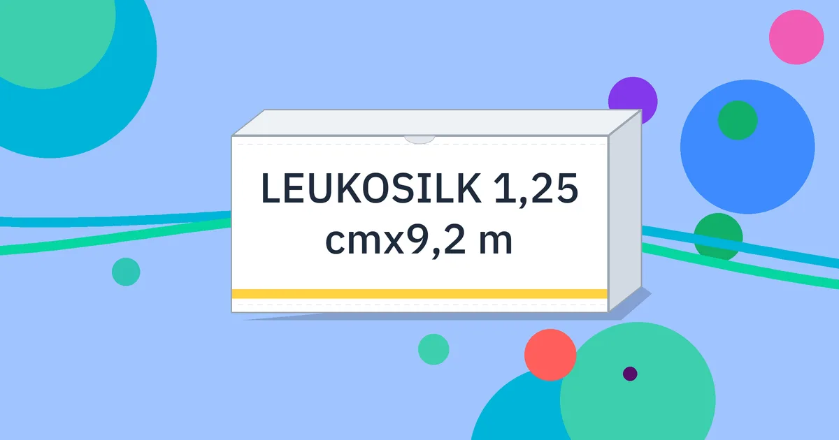 Symbolbild: Packung mit der Aufschrift LEUKOSILK 1,25 cmx9,2 m (PZN 19815029) – Verfügbarkeit und Bezug in Apotheken in Frankfurt am Main