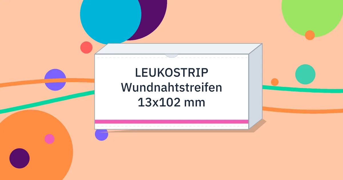 Symbolbild: Packung mit der Aufschrift LEUKOSTRIP Wundnahtstreifen 13x102 mm (PZN 03625545) – Verfügbarkeit und Bezug in Apotheken in Frankfurt am Main