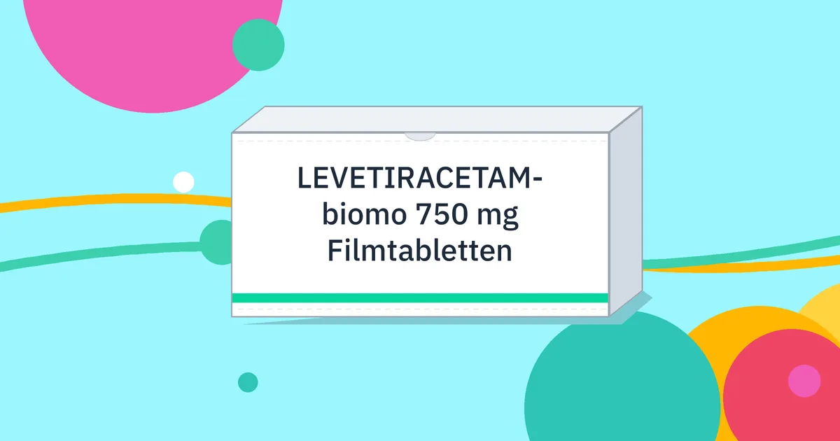 Symbolbild: Packung mit der Aufschrift LEVETIRACETAM-biomo 750 mg Filmtabletten (PZN 08930595) – Verfügbarkeit und Bezug in Apotheken in Frankfurt am Main