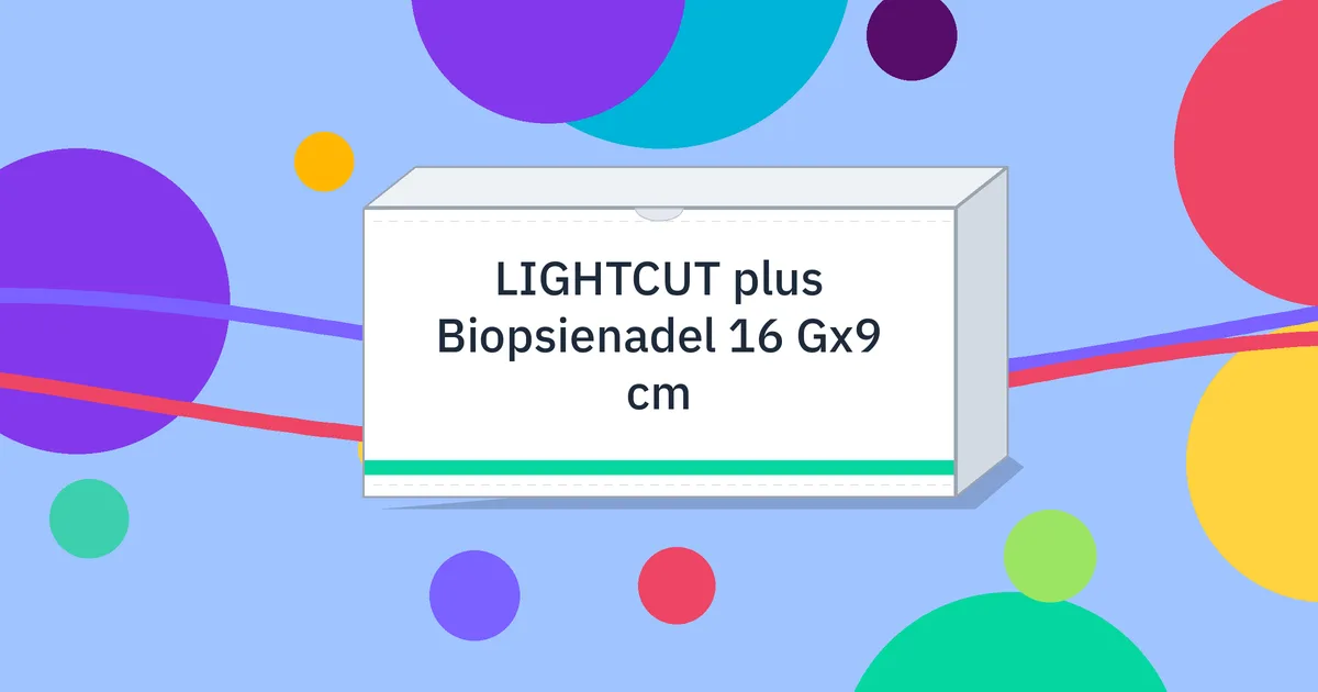 Symbolbild: Packung mit der Aufschrift LIGHTCUT plus Biopsienadel 16 Gx9 cm (PZN 16921989) – Verfügbarkeit und Bezug in Apotheken in Frankfurt am Main