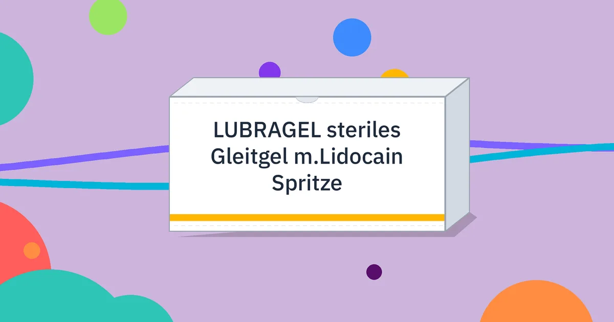 Symbolbild: Packung mit der Aufschrift LUBRAGEL steriles Gleitgel m.Lidocain Spritze (PZN 19134401) – Verfügbarkeit und Bezug in Apotheken in Frankfurt am Main