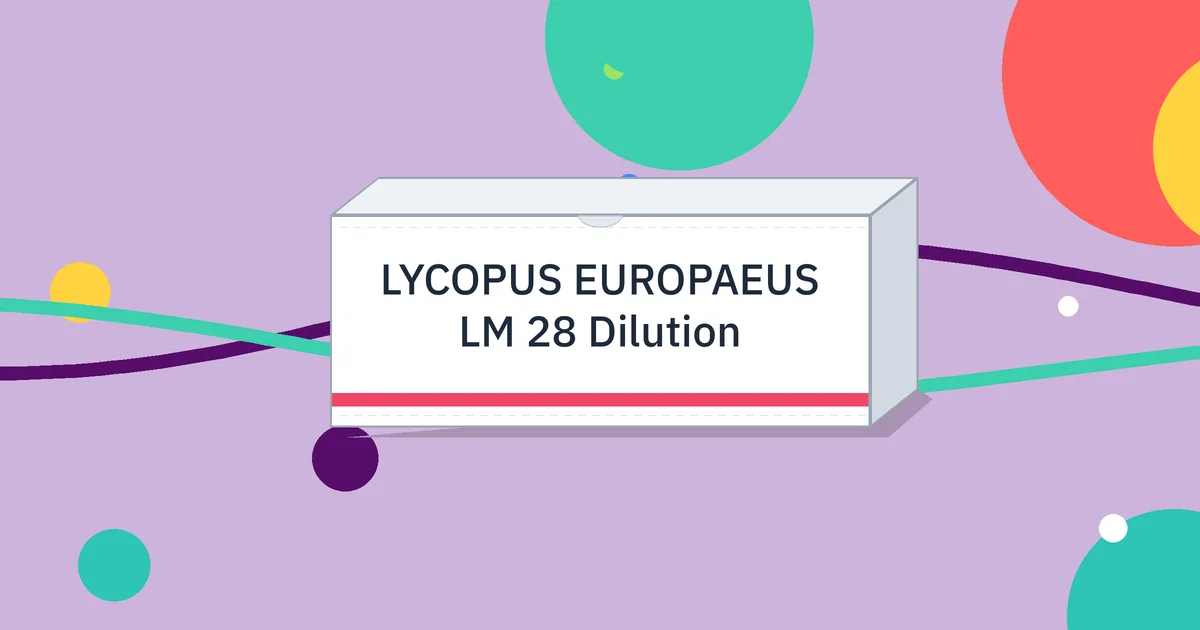 Symbolbild: Packung mit der Aufschrift LYCOPUS EUROPAEUS LM 28 Dilution (PZN 13538221) – Verfügbarkeit und Bezug in Apotheken in Frankfurt am Main