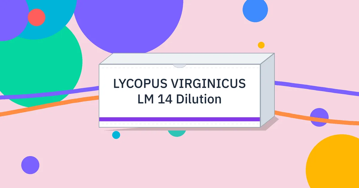 Symbolbild: Packung mit der Aufschrift LYCOPUS VIRGINICUS LM 14 Dilution (PZN 13538511) – Verfügbarkeit und Bezug in Apotheken in Frankfurt am Main