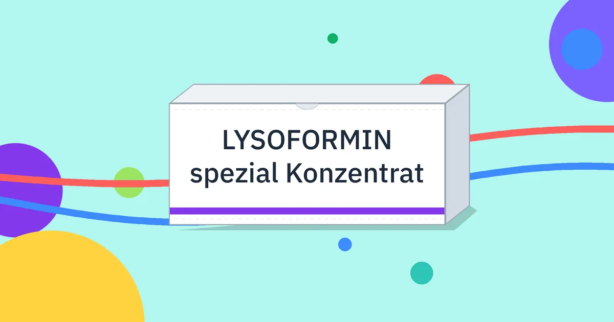 Symbolbild: Packung mit der Aufschrift LYSOFORMIN spezial Konzentrat (PZN 03336278) – Verfügbarkeit und Bezug in Apotheken in Frankfurt am Main