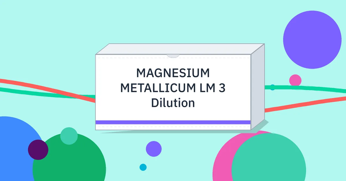 Symbolbild: Packung mit der Aufschrift MAGNESIUM METALLICUM LM 3 Dilution (PZN 12938272) – Verfügbarkeit und Bezug in Apotheken in Frankfurt am Main