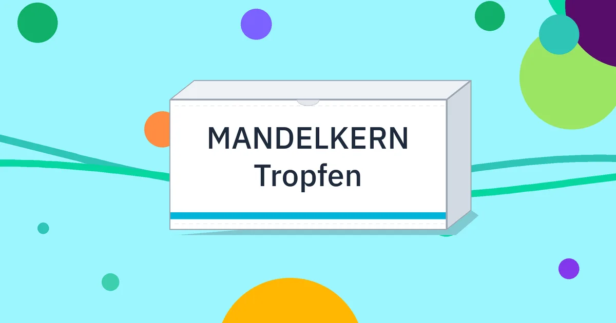 Symbolbild: Packung mit der Aufschrift MANDELKERN Tropfen (PZN 19418802) – Verfügbarkeit und Bezug in Apotheken in Frankfurt am Main