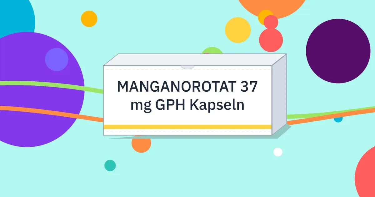 Symbolbild: Packung mit der Aufschrift MANGANOROTAT 37 mg GPH Kapseln (PZN 11482806) – Verfügbarkeit und Bezug in Apotheken in Frankfurt am Main