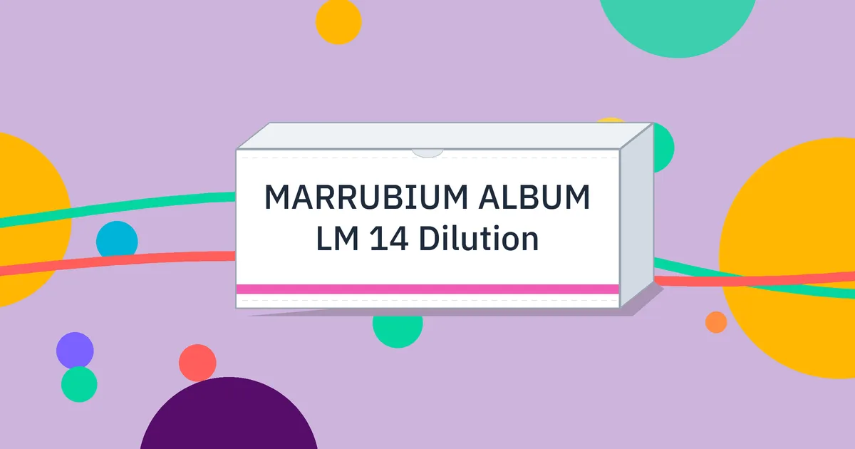 Symbolbild: Packung mit der Aufschrift MARRUBIUM ALBUM LM 14 Dilution (PZN 13601907) – Verfügbarkeit und Bezug in Apotheken in Frankfurt am Main