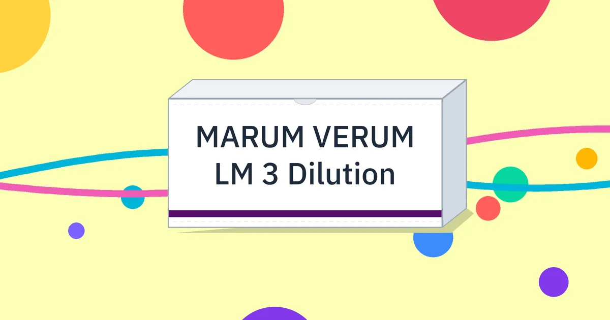 Symbolbild: Packung mit der Aufschrift MARUM VERUM LM 3 Dilution (PZN 12946366) – Verfügbarkeit und Bezug in Apotheken in Frankfurt am Main