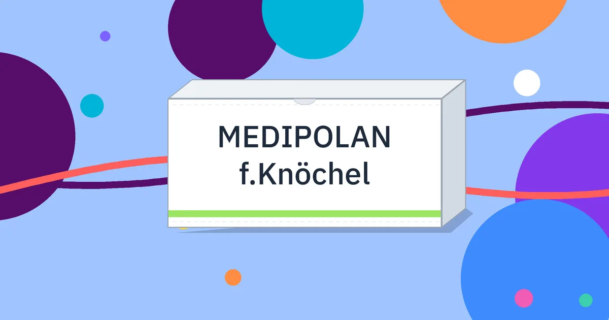 Symbolbild: Packung mit der Aufschrift MEDIPOLAN f.Knöchel (PZN 03013434) – Verfügbarkeit und Bezug in Apotheken in Frankfurt am Main