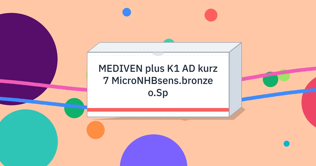 Symbolbild: Packung mit der Aufschrift MEDIVEN plus K1 AD kurz 7 MicroNHBsens.bronze o.Sp (PZN 15907119) – Verfügbarkeit und Bezug in Apotheken in Frankfurt am Main