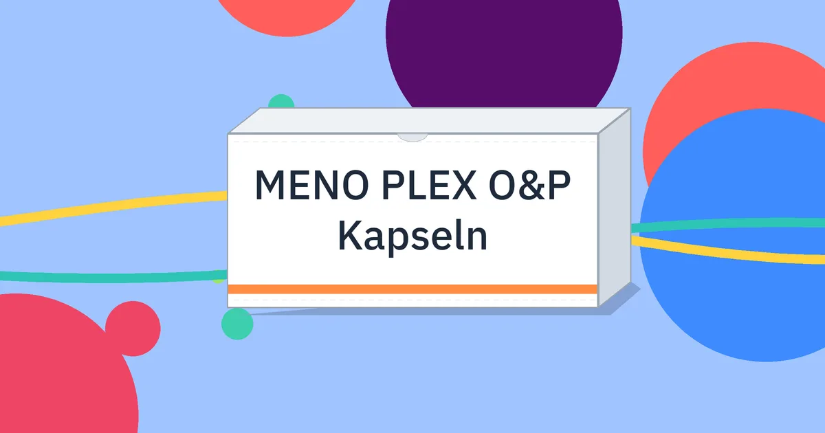 Symbolbild: Packung mit der Aufschrift MENO PLEX O&P Kapseln (PZN 09490224) – Verfügbarkeit und Bezug in Apotheken in Frankfurt am Main