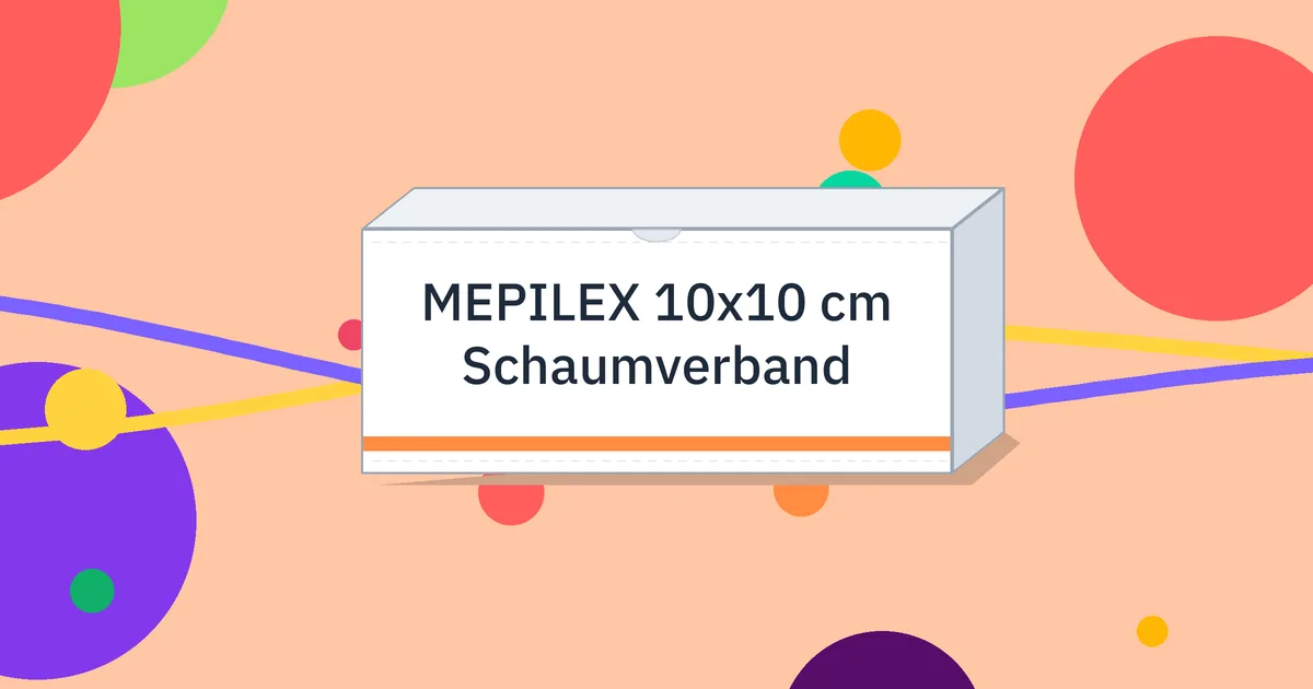 Symbolbild: Packung mit der Aufschrift MEPILEX 10x10 cm Schaumverband (PZN 20276514) – Verfügbarkeit und Bezug in Apotheken in Frankfurt am Main