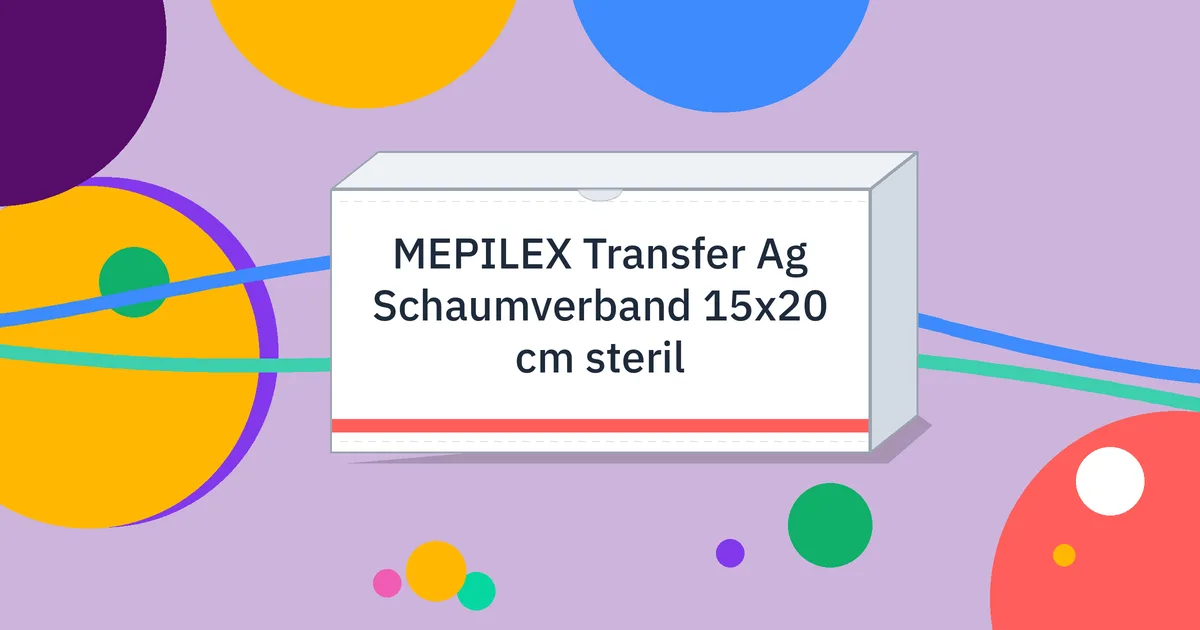 Symbolbild: Packung mit der Aufschrift MEPILEX Transfer Ag Schaumverband 15x20 cm steril (PZN 11003036) – Verfügbarkeit und Bezug in Apotheken in Frankfurt am Main