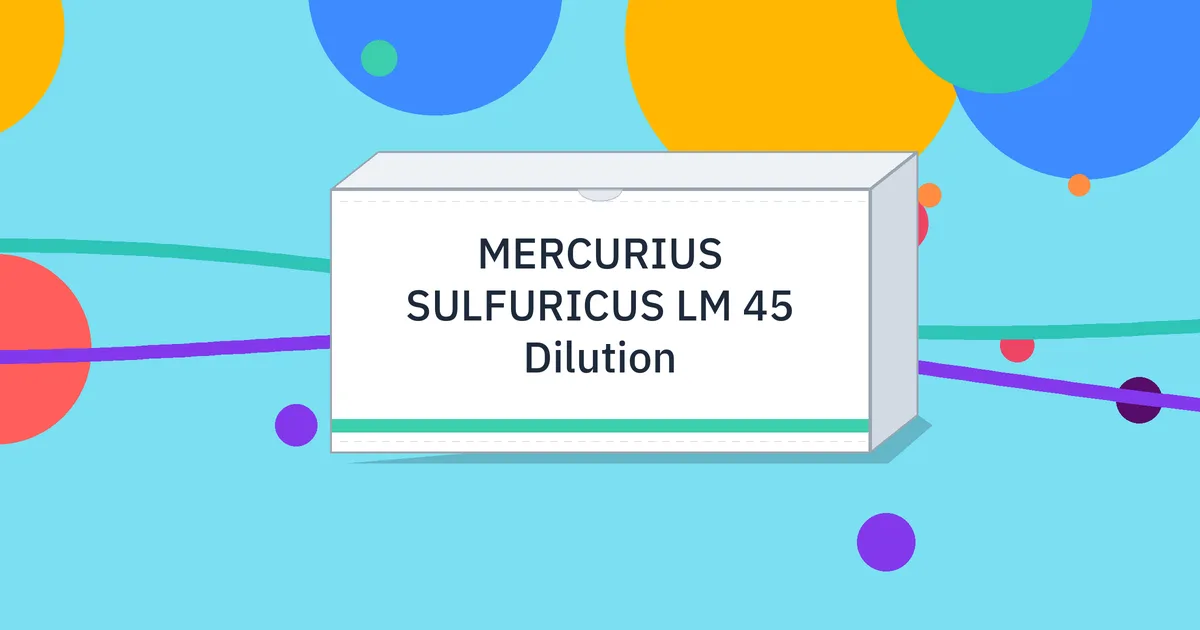 Symbolbild: Packung mit der Aufschrift MERCURIUS SULFURICUS LM 45 Dilution (PZN 12954785) – Verfügbarkeit und Bezug in Apotheken in Frankfurt am Main