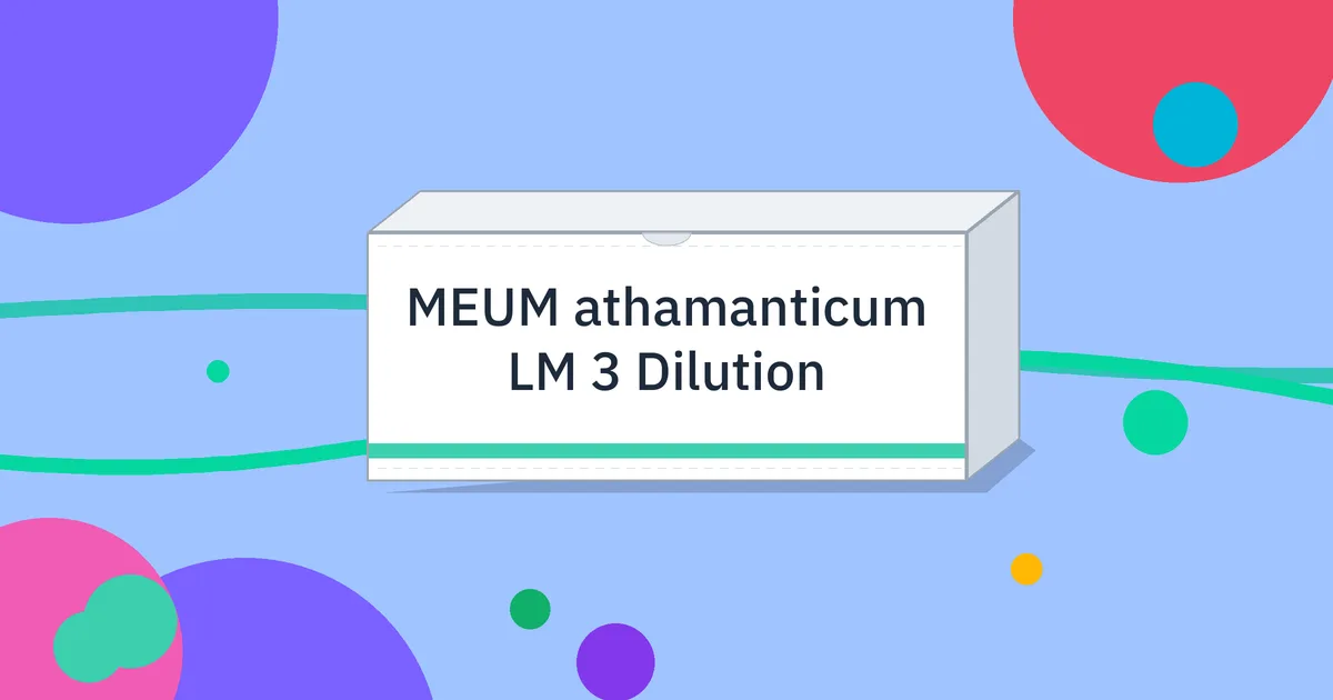 Symbolbild: Packung mit der Aufschrift MEUM athamanticum LM 3 Dilution (PZN 13607376) – Verfügbarkeit und Bezug in Apotheken in Frankfurt am Main
