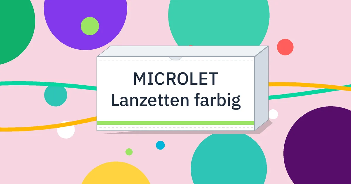 Symbolbild: Packung mit der Aufschrift MICROLET Lanzetten farbig (PZN 19249038) – Verfügbarkeit und Bezug in Apotheken in Frankfurt am Main