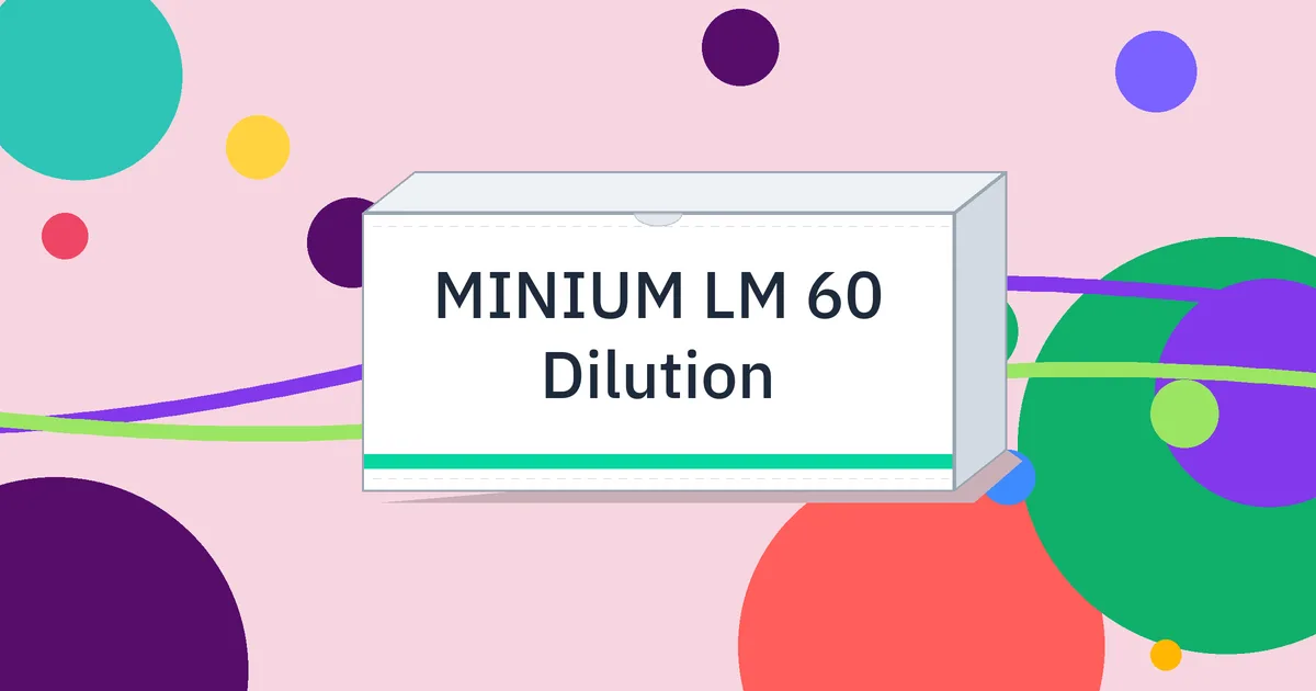 Symbolbild: Packung mit der Aufschrift MINIUM LM 60 Dilution (PZN 13609145) – Verfügbarkeit und Bezug in Apotheken in Frankfurt am Main