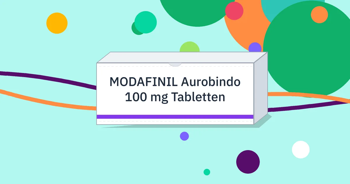Symbolbild: Packung mit der Aufschrift MODAFINIL Aurobindo 100 mg Tabletten (PZN 09925248) – Verfügbarkeit und Bezug in Apotheken in Frankfurt am Main