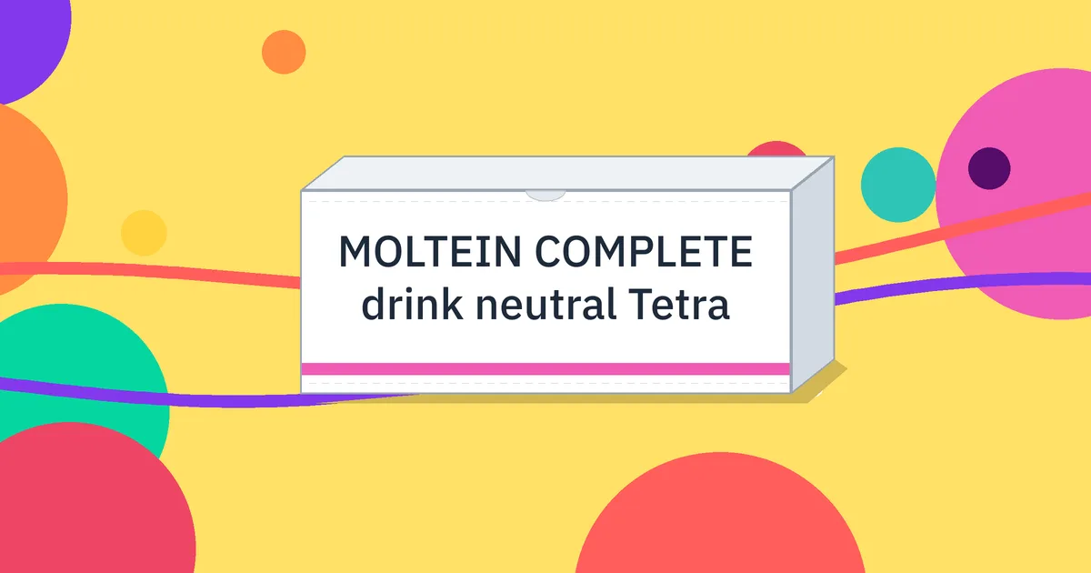 Symbolbild: Packung mit der Aufschrift MOLTEIN COMPLETE drink neutral Tetra (PZN 19440196) – Verfügbarkeit und Bezug in Apotheken in Frankfurt am Main
