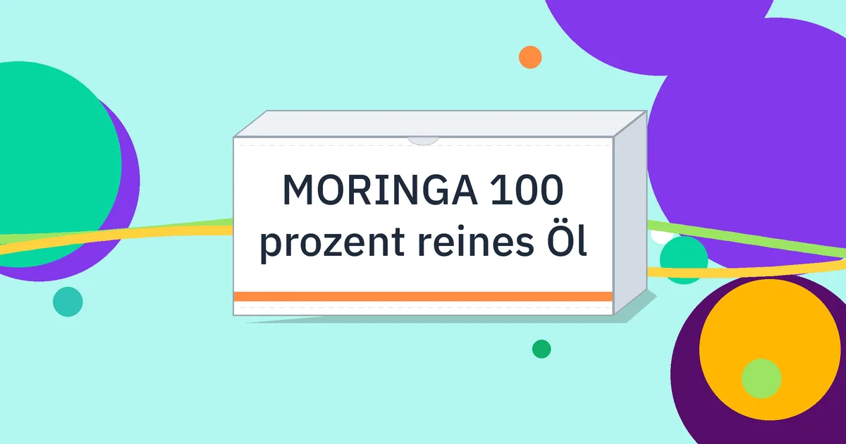 Symbolbild: Packung mit der Aufschrift MORINGA 100 prozent reines Öl (PZN 12485014) – Verfügbarkeit und Bezug in Apotheken in Frankfurt am Main
