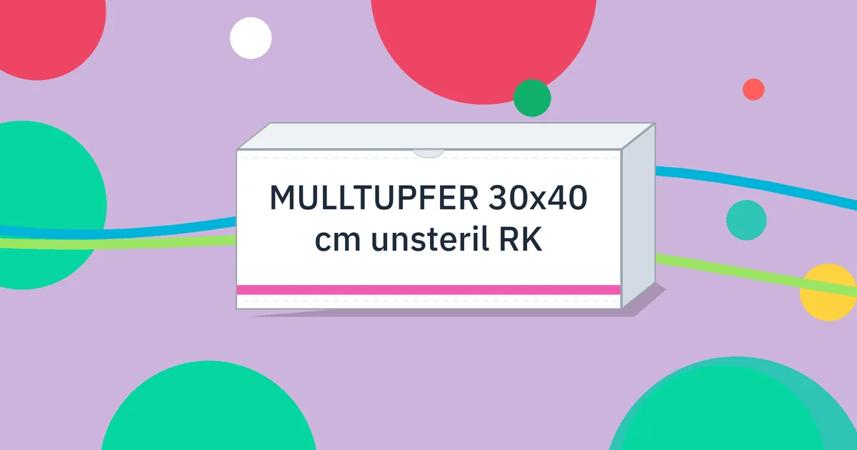 Symbolbild: Packung mit der Aufschrift MULLTUPFER 30x40 cm unsteril RK (PZN 01363868) – Verfügbarkeit und Bezug in Apotheken in Frankfurt am Main