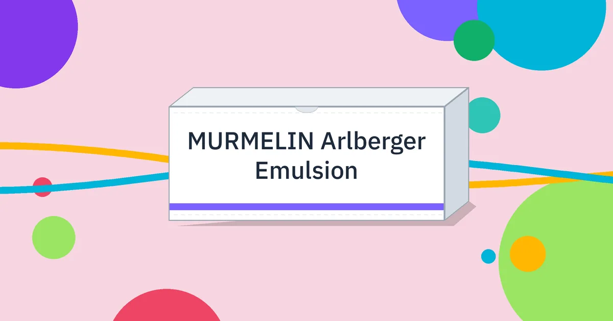 Symbolbild: Packung mit der Aufschrift MURMELIN Arlberger Emulsion (PZN 03773636) – Verfügbarkeit und Bezug in Apotheken in Frankfurt am Main