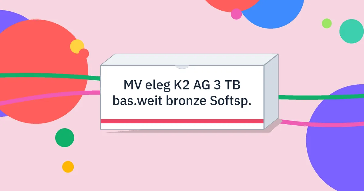 Symbolbild: Packung mit der Aufschrift MV eleg K2 AG 3 TB bas.weit bronze Softsp. (PZN 14719953) – Verfügbarkeit und Bezug in Apotheken in Frankfurt am Main