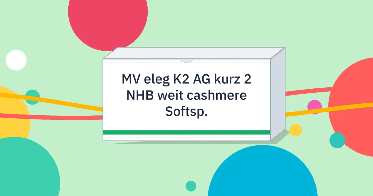 Symbolbild: Packung mit der Aufschrift MV eleg K2 AG kurz 2 NHB weit cashmere Softsp. (PZN 15714254) – Verfügbarkeit und Bezug in Apotheken in Frankfurt am Main