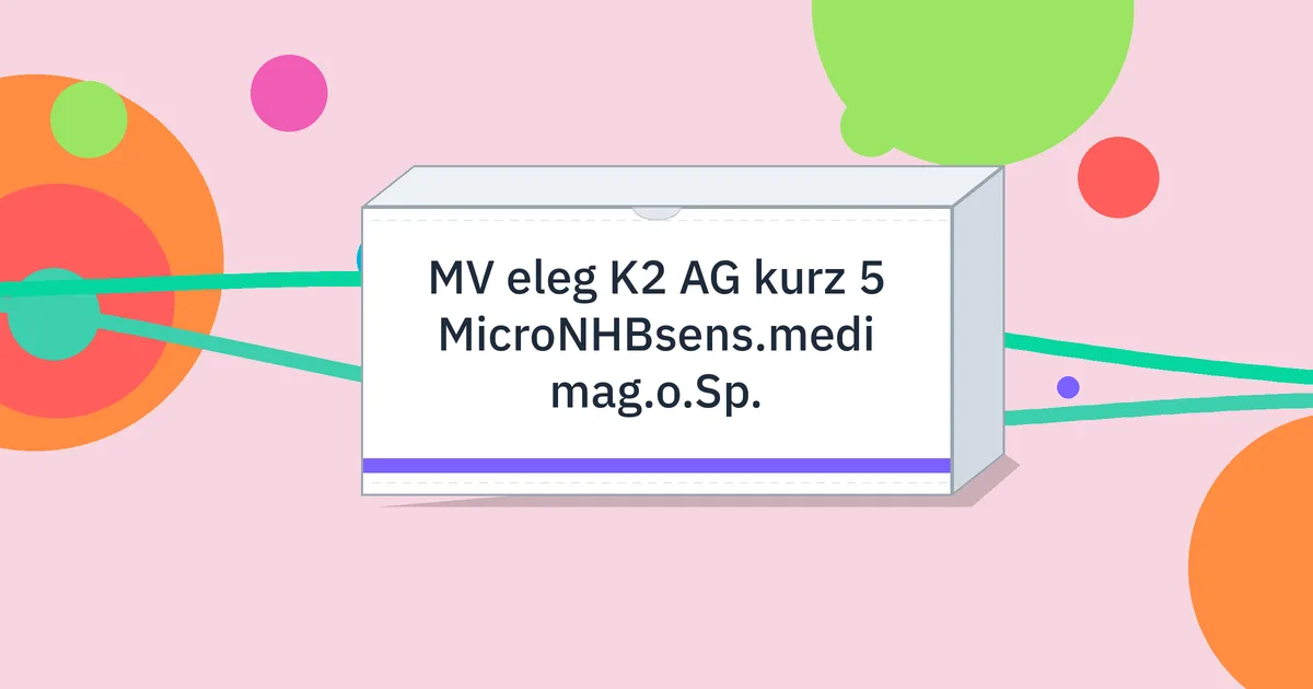 Symbolbild: Packung mit der Aufschrift MV eleg K2 AG kurz 5 MicroNHBsens.medi mag.o.Sp. (PZN 15709804) – Verfügbarkeit und Bezug in Apotheken in Frankfurt am Main