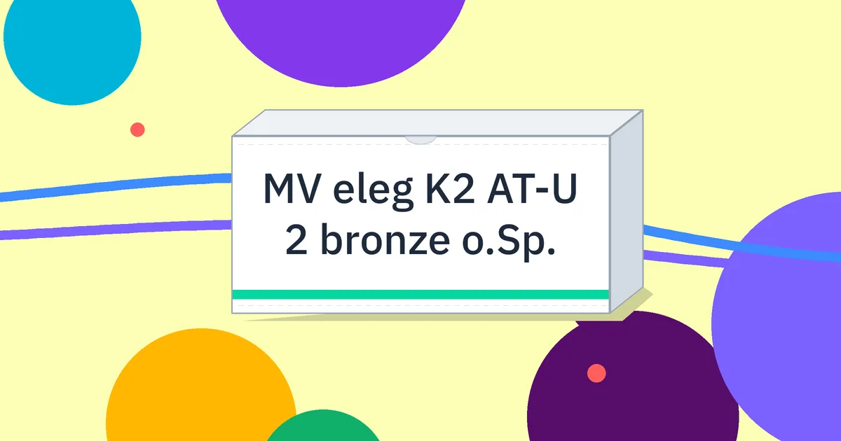 Symbolbild: Packung mit der Aufschrift MV eleg K2 AT-U 2 bronze o.Sp. (PZN 15288596) – Verfügbarkeit und Bezug in Apotheken in Frankfurt am Main