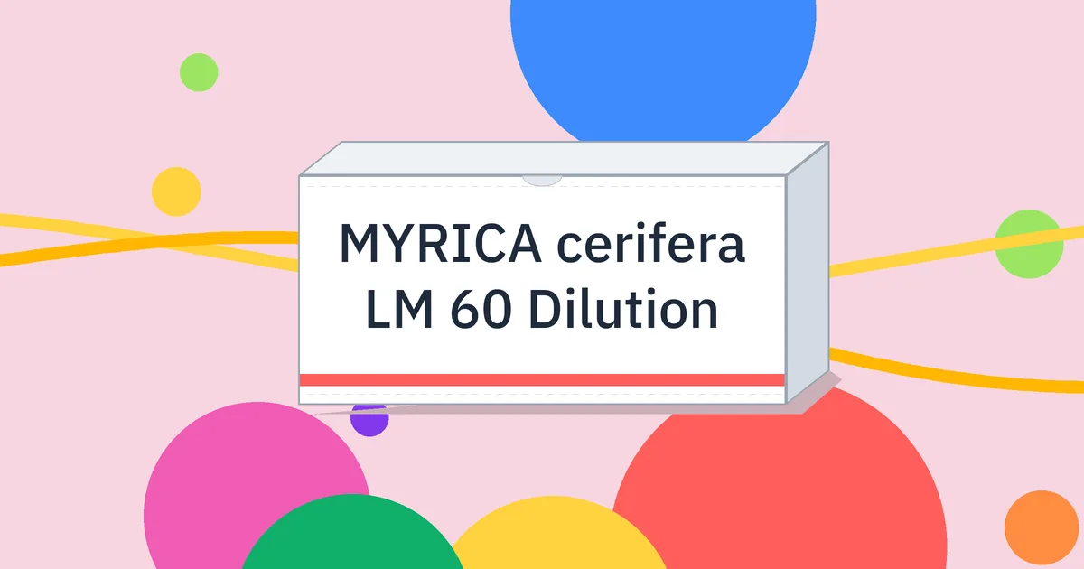 Symbolbild: Packung mit der Aufschrift MYRICA cerifera LM 60 Dilution (PZN 12957370) – Verfügbarkeit und Bezug in Apotheken in Frankfurt am Main