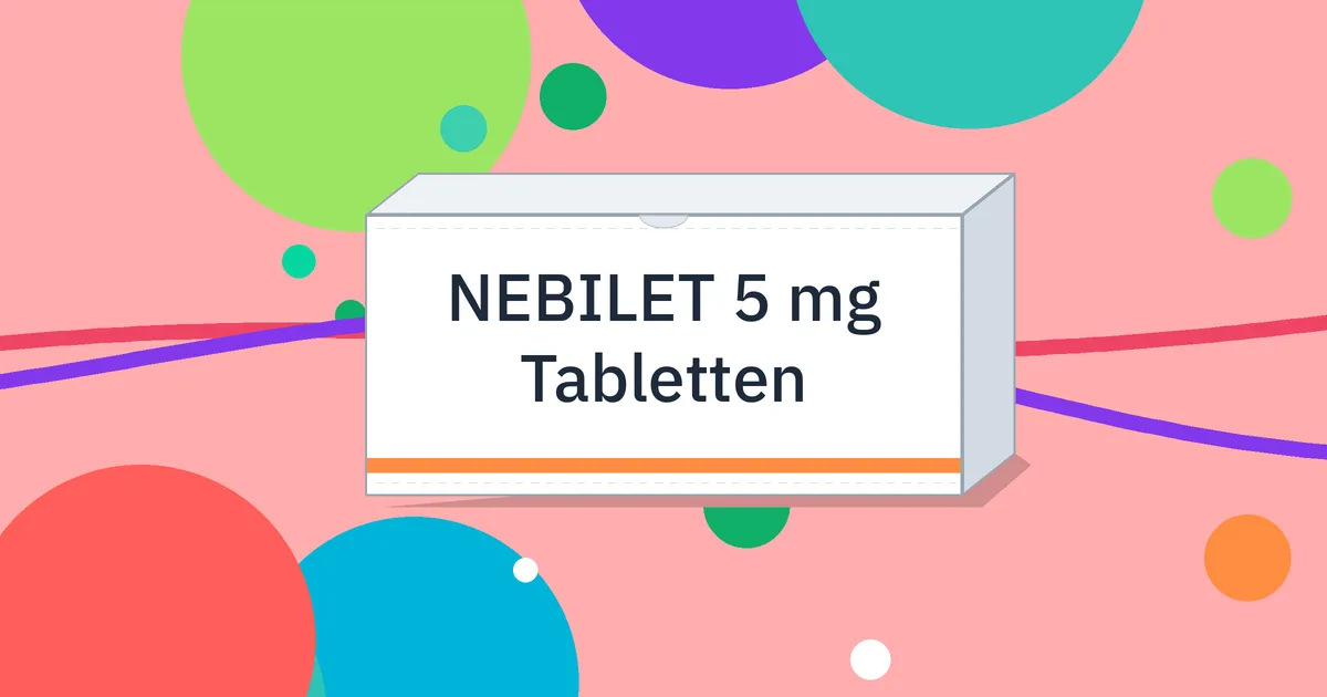 Symbolbild: Packung mit der Aufschrift NEBILET 5 mg Tabletten (PZN 10172920) – Verfügbarkeit und Bezug in Apotheken in Frankfurt am Main