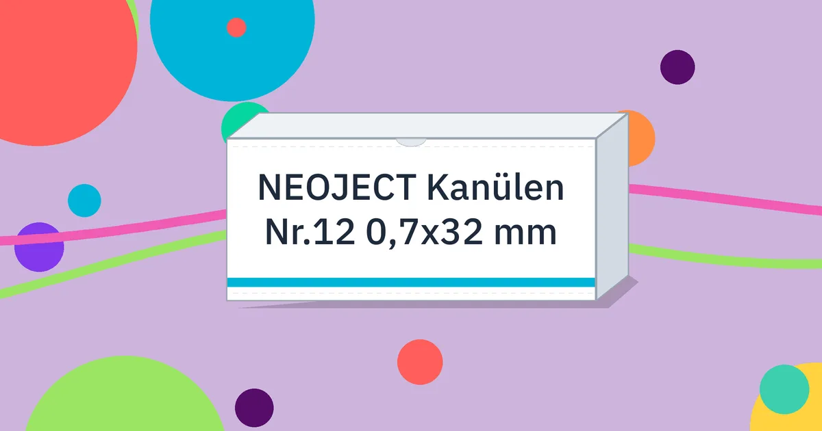 Symbolbild: Packung mit der Aufschrift NEOJECT Kanülen Nr.12 0,7x32 mm (PZN 01818180) – Verfügbarkeit und Bezug in Apotheken in Frankfurt am Main