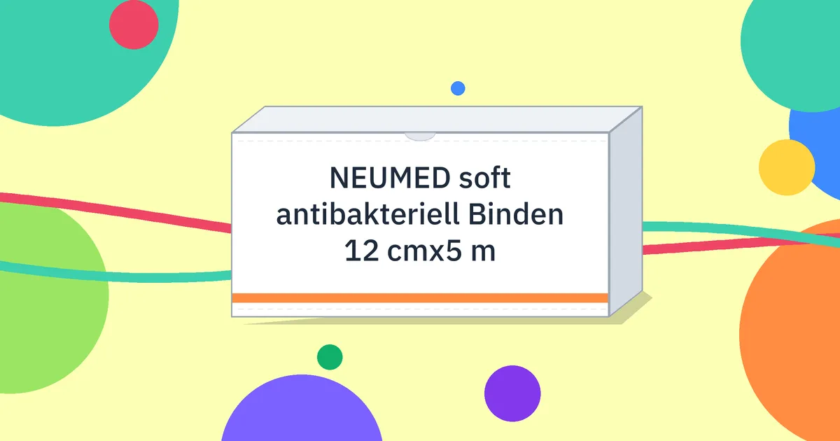 Symbolbild: Packung mit der Aufschrift NEUMED soft antibakteriell Binden 12 cmx5 m (PZN 13351592) – Verfügbarkeit und Bezug in Apotheken in Frankfurt am Main